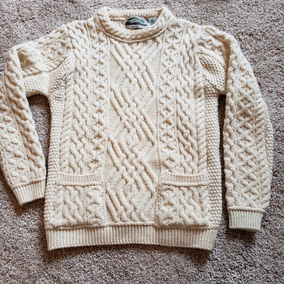 Aran Crafts | Sweaters | Aran Crafts Ireland Merino Wool Cable Knit ...